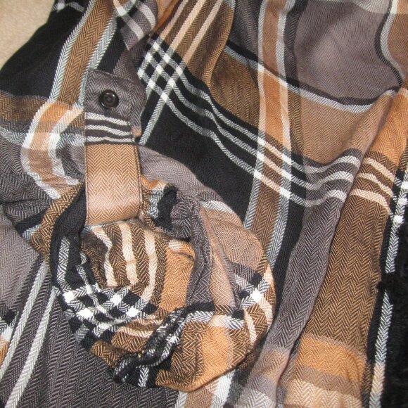 Colleen Lopez | Jackets & Coats | Colleen Lopez Brown Plaid Tassel Open ...